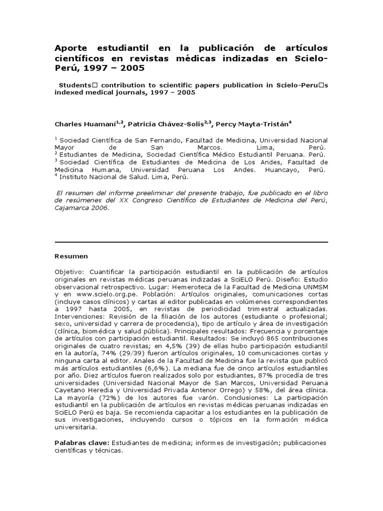 Ejemplo de Paper | PDF | Perú | Medicina