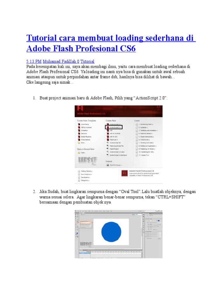 Tutorial Cara Membuat Loading Sederhana Di Adobe Flash Profesional CS6 ...