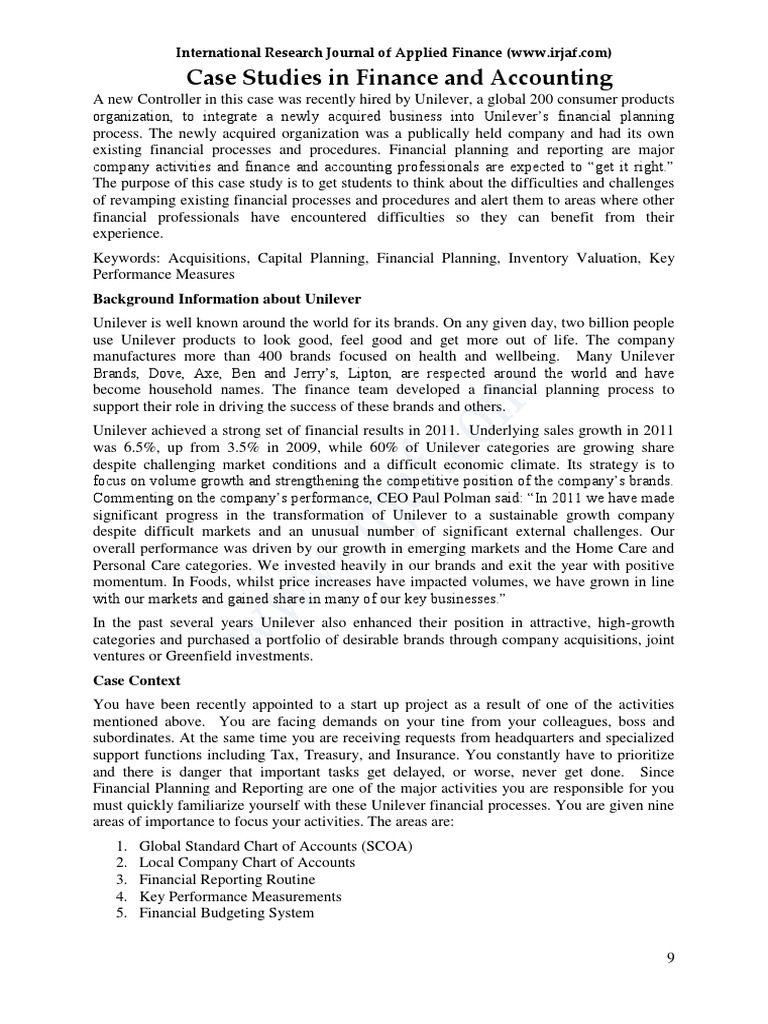 Case Study Answer | PDF | Inventory | Unilever