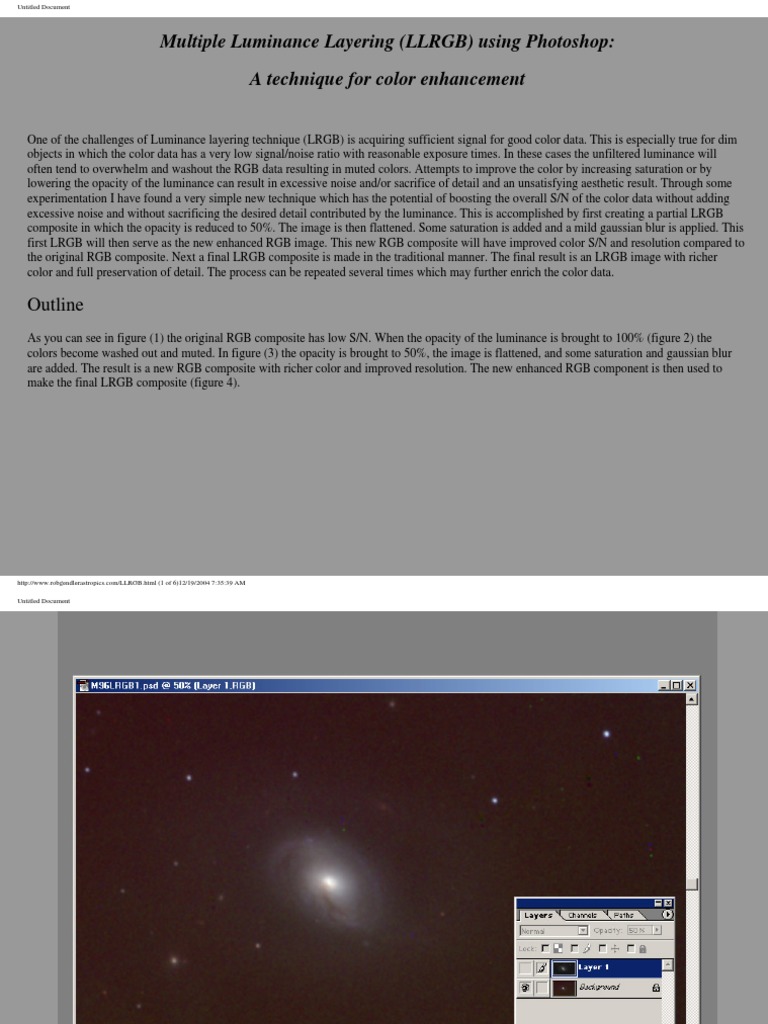 Multiple Luminance Layering (LLRGB) Using Photoshop: A Technique For ...