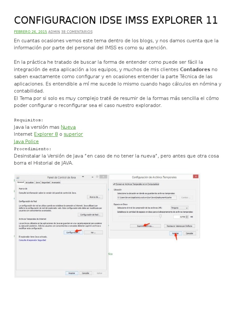 Configuracion Idse Imss Explorer 11 | PDF