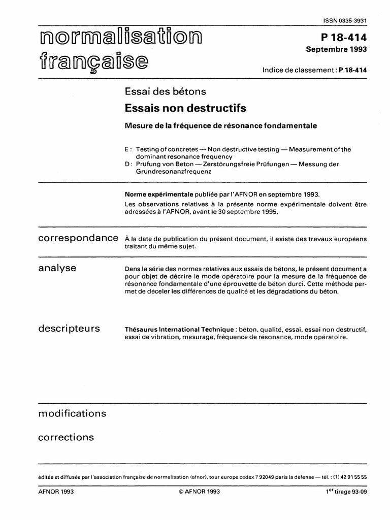 NF P18-414 PDF | PDF