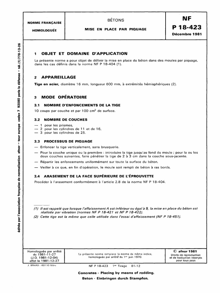 NF P18-423 PDF | PDF