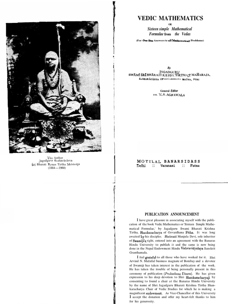 Vedic Maths Shankaracharya PDF | PDF | Division (Mathematics ...