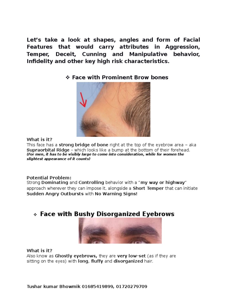 Face Reading Lesson1 | PDF | Face | Eyebrow