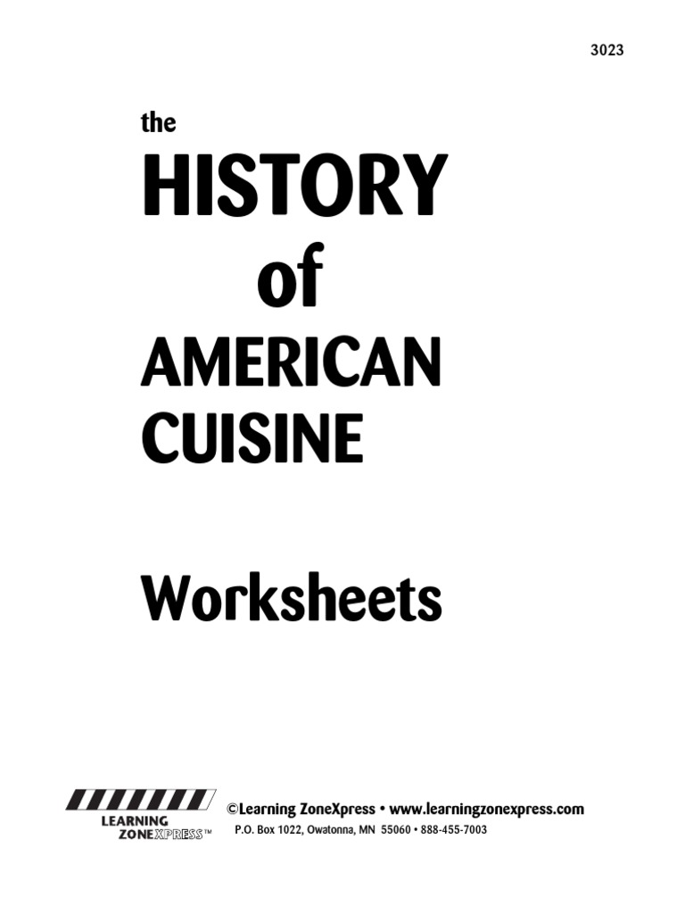 3023 History Cuisine Worksheet | PDF | Cuisine Of The United States ...