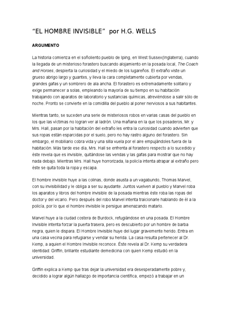 El Hombre Invisible | PDF | El hombre invisible