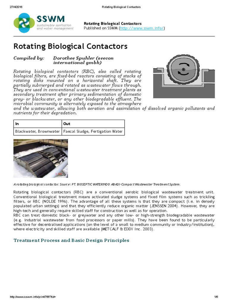Rotating Biological Contactors | PDF | Sewage Treatment | Anaerobic ...