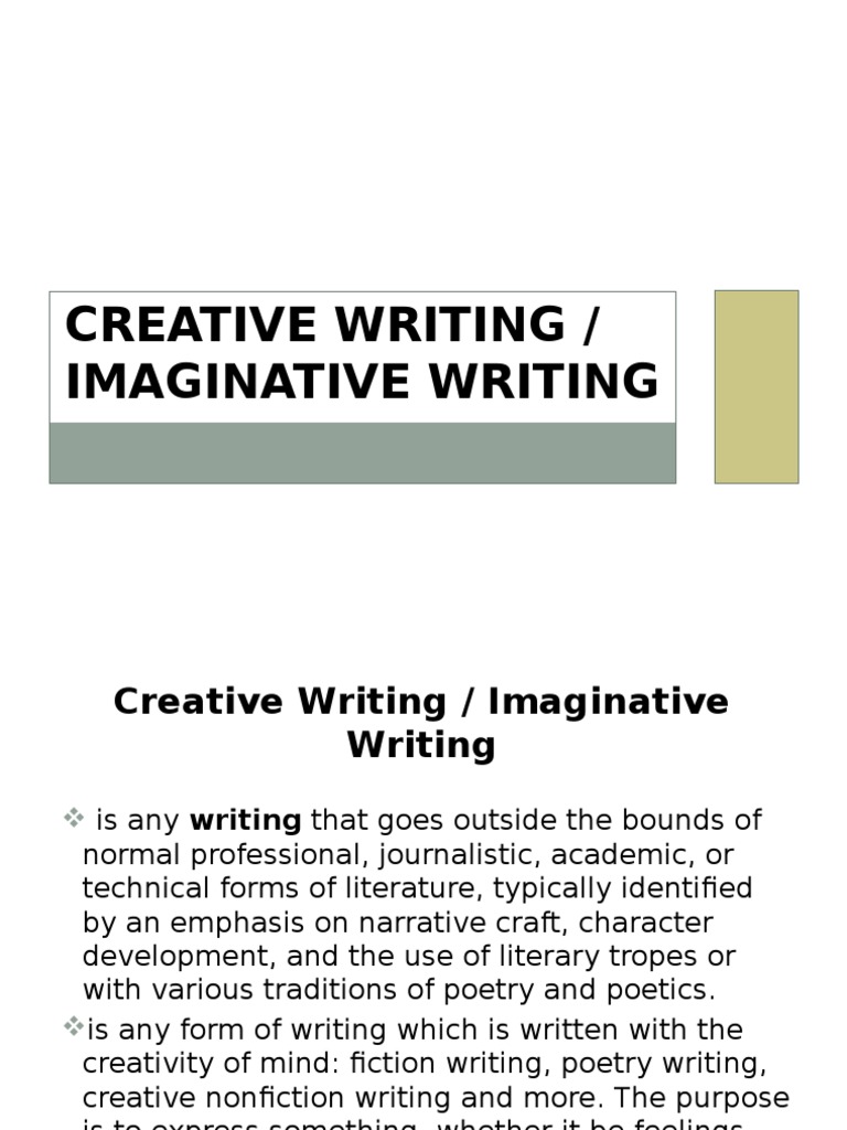 Creative Writing | Creative Writing | Genre