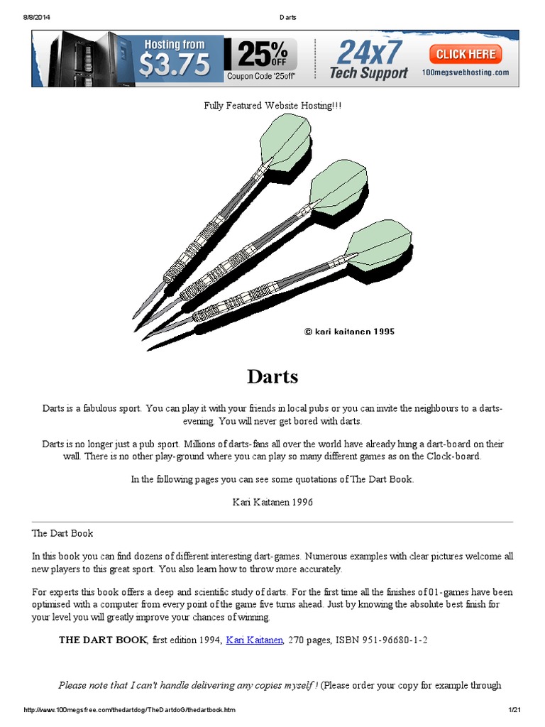 Darts - Basics and Finishes | PDF | Probability | Leisure
