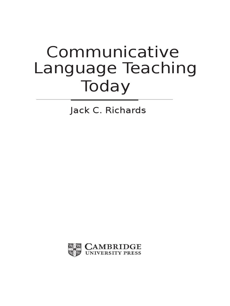 Communicative Language Teaching Today | PDF