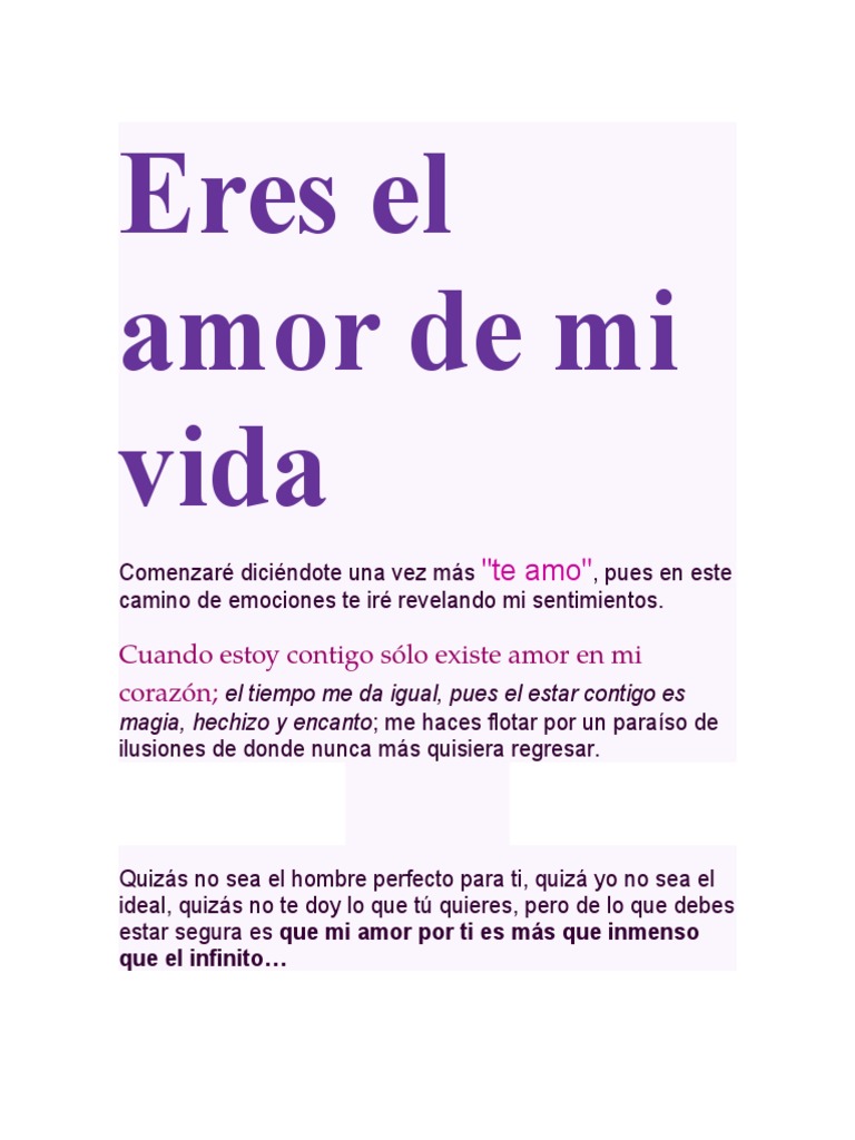 Eres El Amor de Mi Vida | PDF