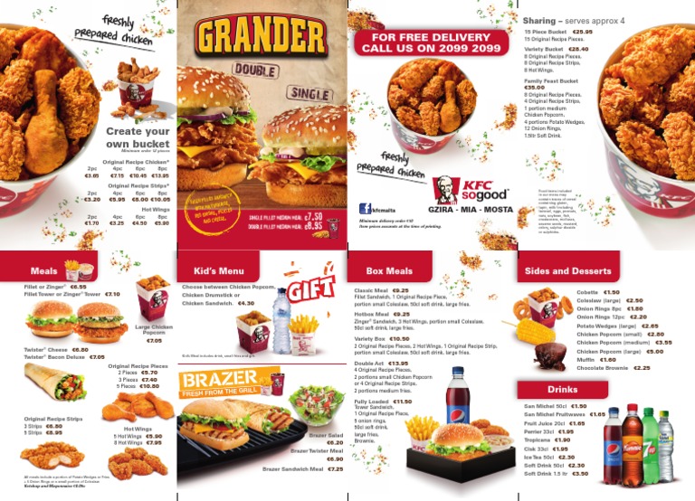 Menu KFC 2016 | PDF