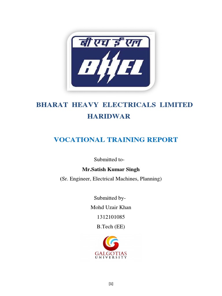 BHEL Internship Report BLOCK-1 | PDF | Electric Generator | Rectifier