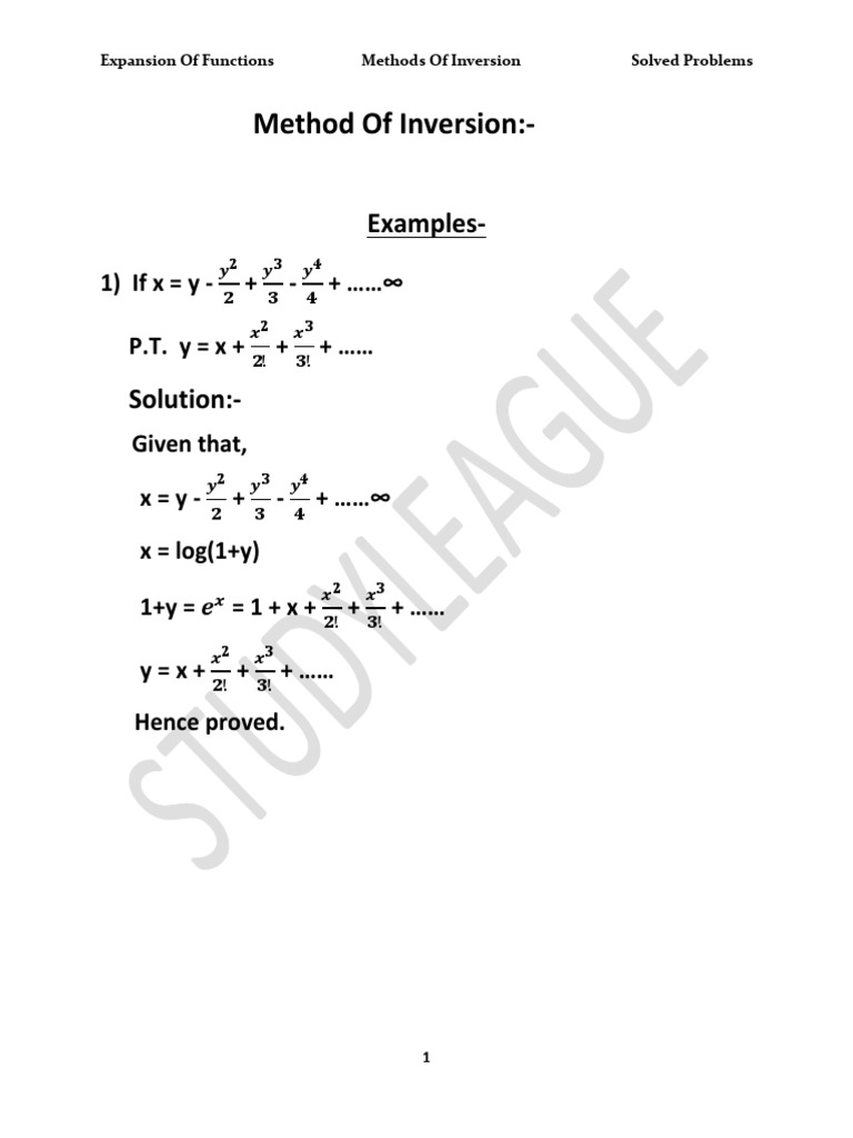 4.method of Inversion | PDF