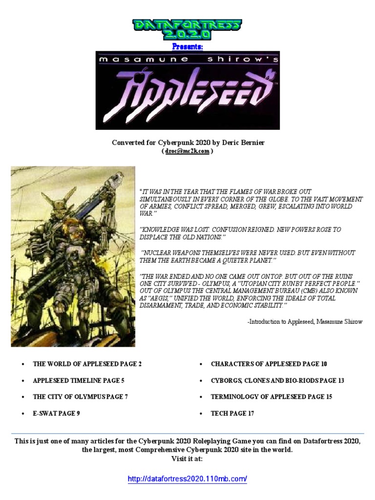 Cyberpunk 2020 - Datafortress 2020 - Appleseed | PDF | Shell ...