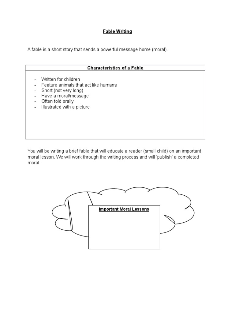 Fable Writing Guide for Kids | PDF | General Fiction