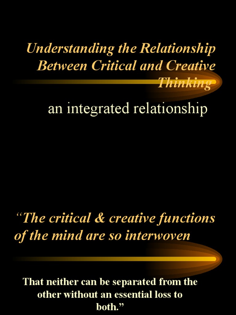 Critical and Creative Thinking | PDF | Thought | Creativity