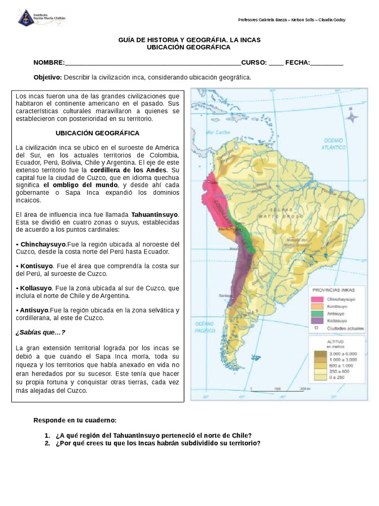 Guía de Los Incas Ubicacion Geografica | PDF
