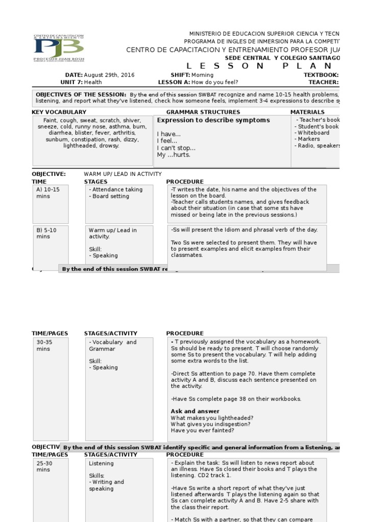 Lesson Plan Unit 7A | PDF | Lesson Plan | Educational Assessment