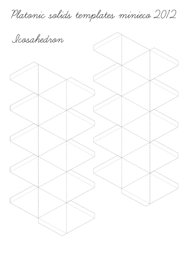 Platonic Solids Templates Minieco 2012 Icosahedron | PDF