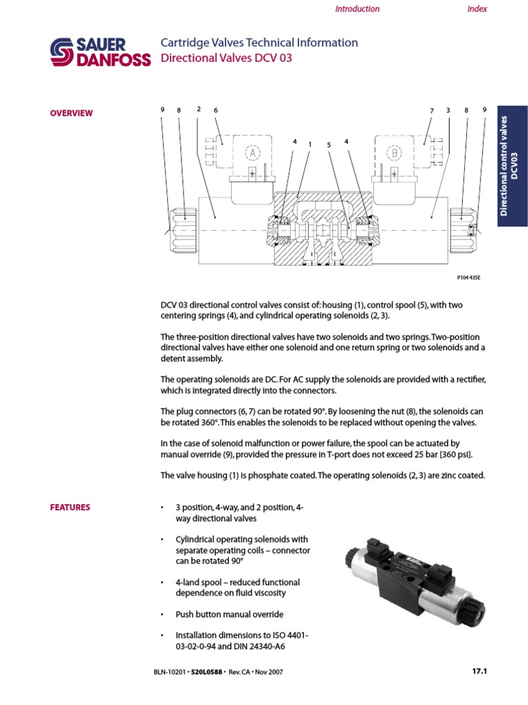 DCV03 Directional Valve Guide | PDF | Valve | Electrical Connector