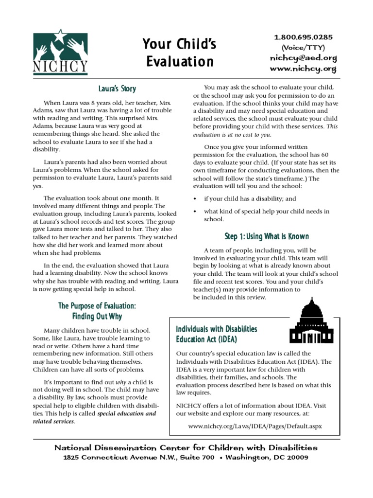 Your Child's Evaluation | Download Free PDF | Individualized Education ...