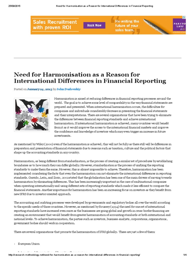 Harmonization of Accounting Standards: Pros and Cons | PDF ...