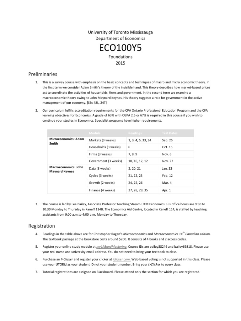 Eco100y5y Lec0101 PDF | PDF | Test (Assessment) | Macroeconomics
