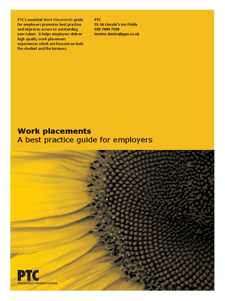 PTC Work Placements Guide 2012 | PDF | Internship | Job Hunting