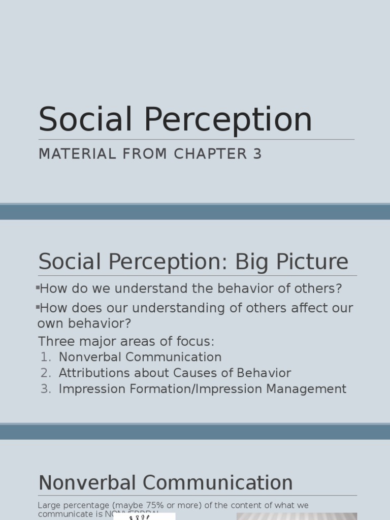 Social Perception | Nonverbal Communication | Communication