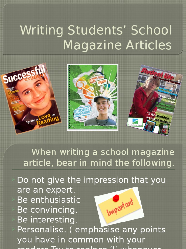 Writing Students School Magazine Articles | PDF | Test (Assessment ...