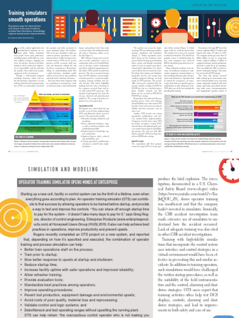 Industrial Training Simulators | PDF | Simulation | Learning