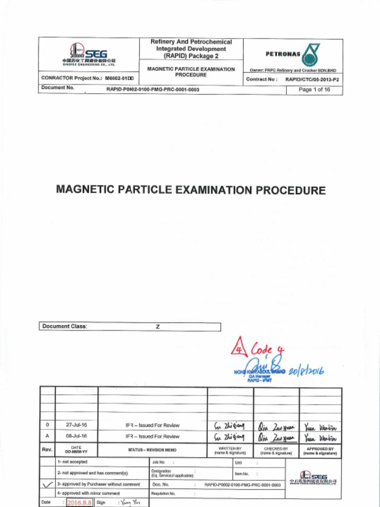 Magnetic Particle Examination Procedure | PDF