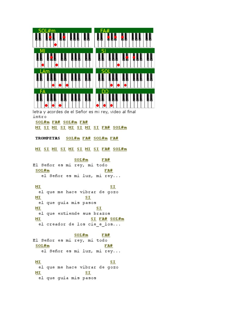 Letra y Acordes de El Señor Es Mi Rey | PDF