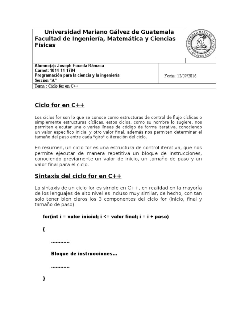 Ciclo For | PDF