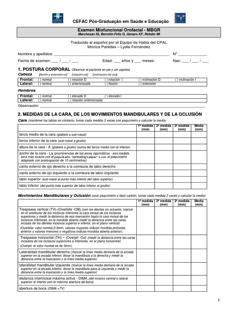 Protocolo - MBGR Traducido | PDF | Fisonomía | Cara