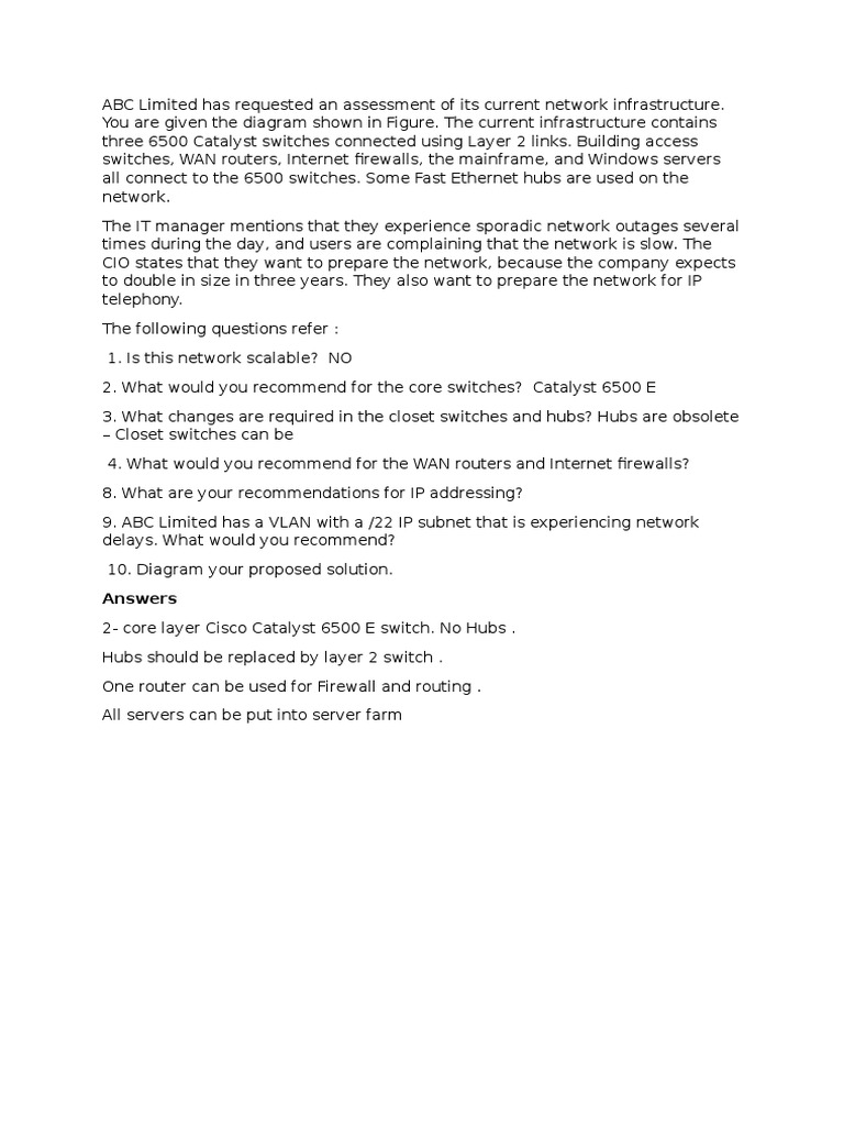 IT Infrastructure Case Study | PDF | Network Switch | Computer Network