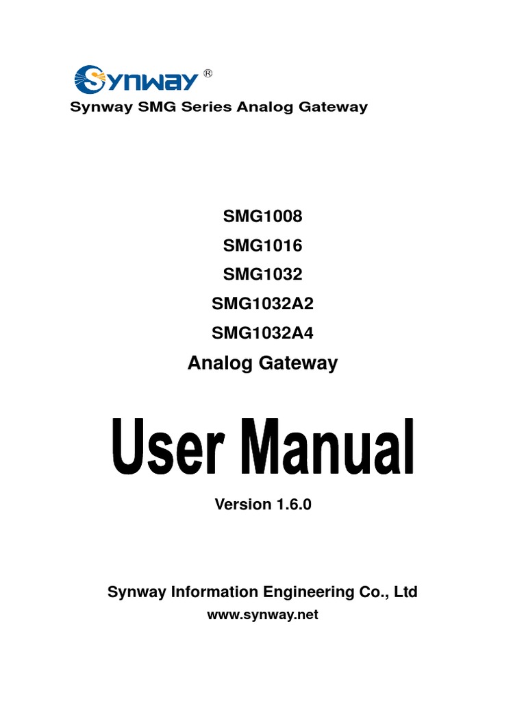 SMG Analog Gateway Manual | PDF | Session Initiation Protocol | Port (Computer Networking)