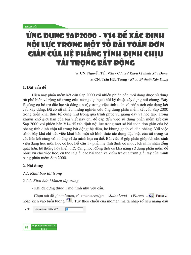 Ung Dung Sap 2000 v14 de Xac Dinh Noi Luc | PDF