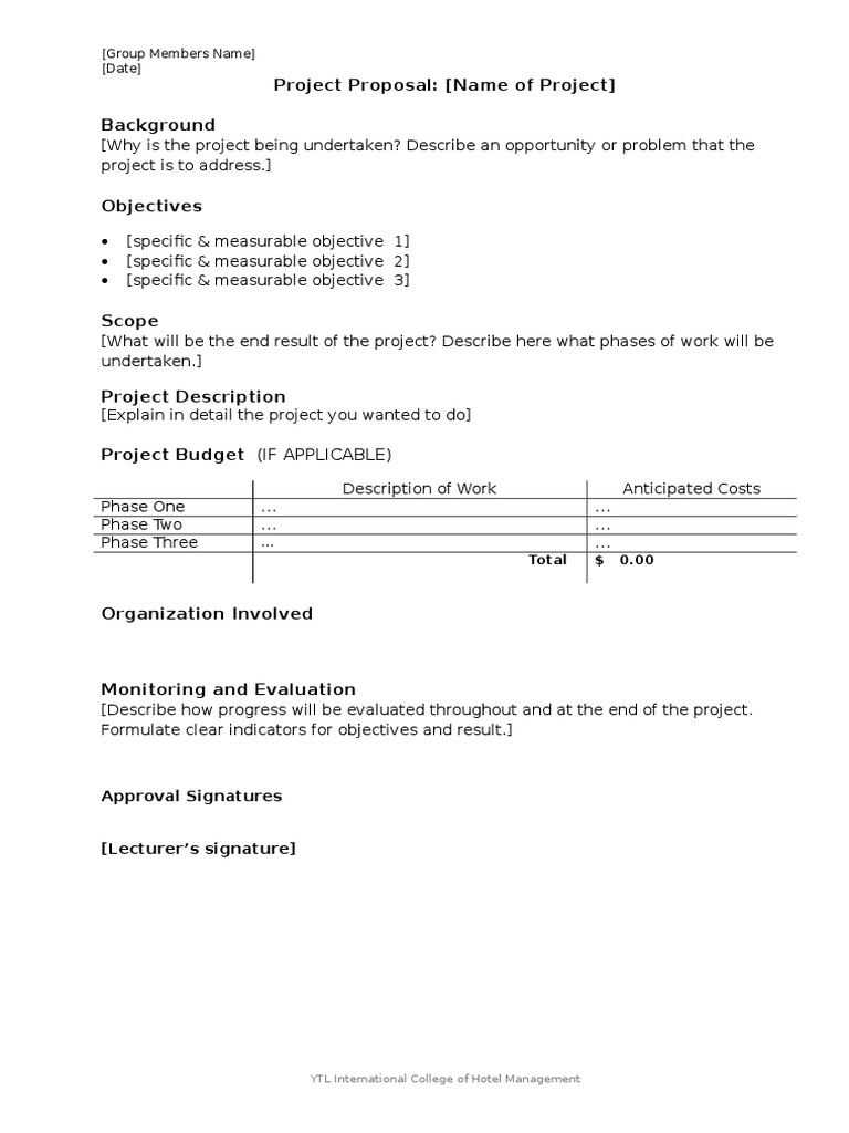 Project Proposal Template | PDF