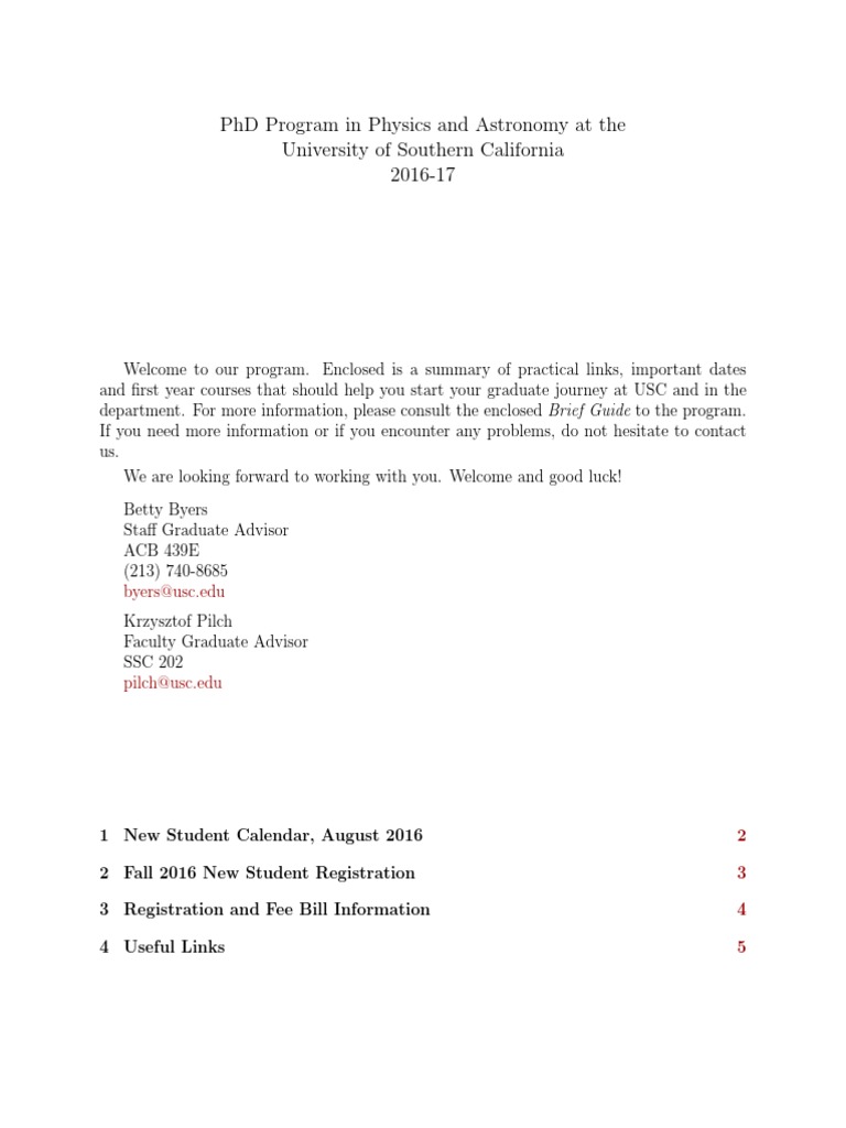 PHD Program in Physics and Astronomy at The University of Southern ...