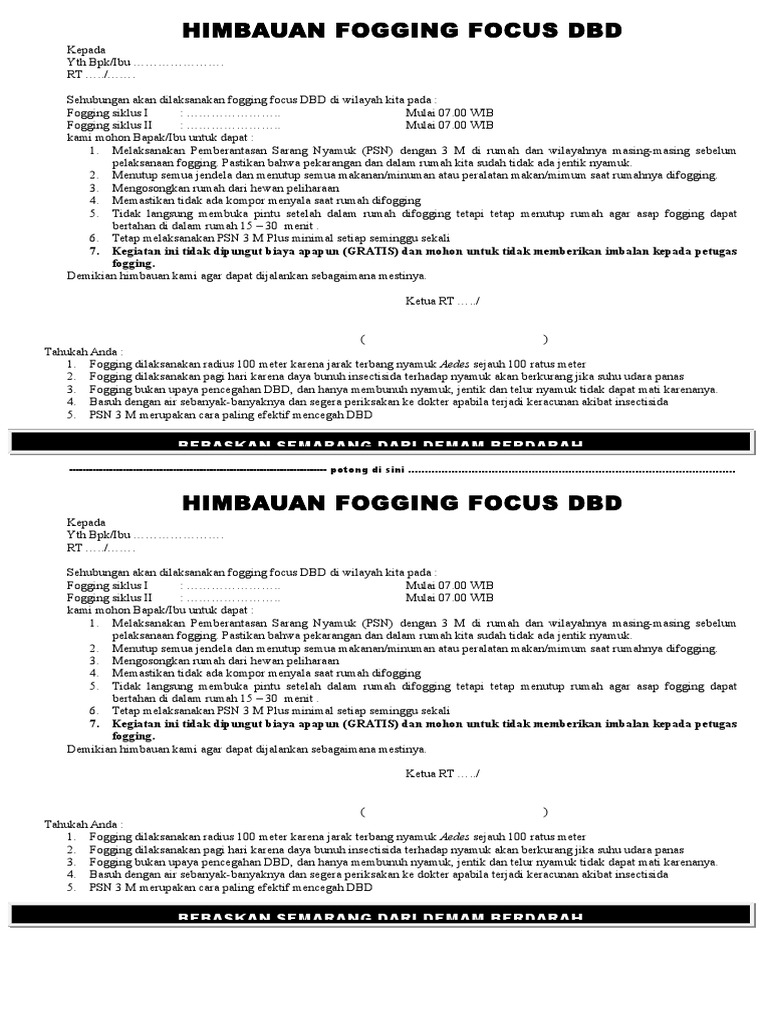 Himbauan Fogging Focus DBD 2016 | PDF