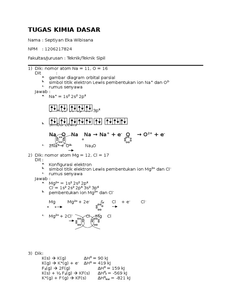 Tugas Kimia Dasar | PDF