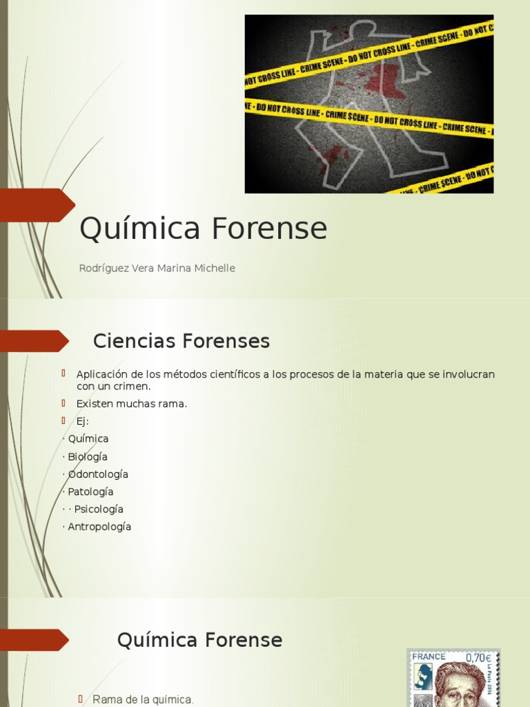 Quimica forense | Química | Ciencias fisicas
