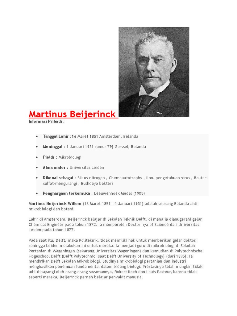 Penemuan Virus oleh Martinus Beijerinck | PDF | Sains & Matematika