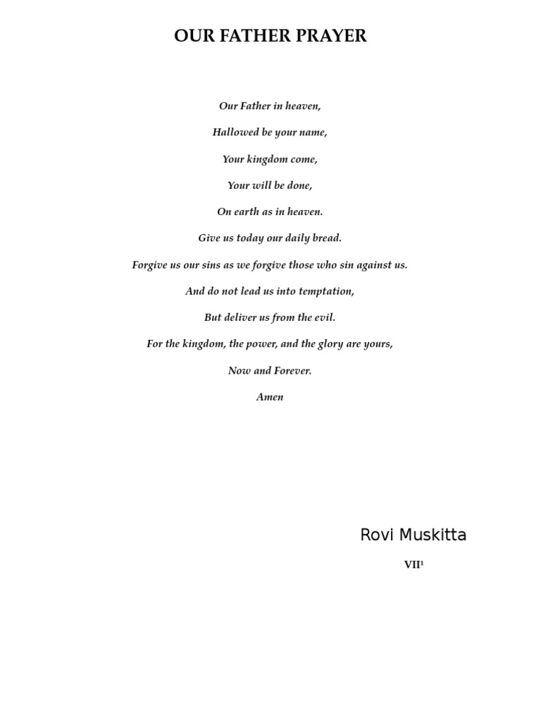 The Lord's Prayer Text | PDF