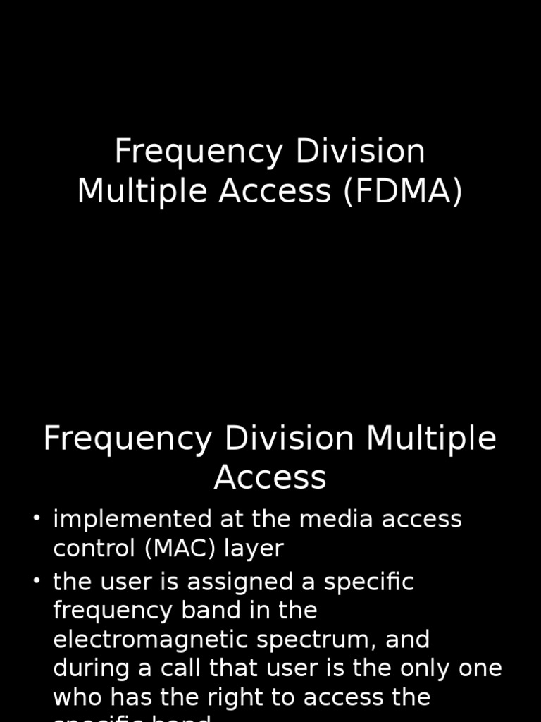 Frequency Division Multiple Access (FDMA) | PDF