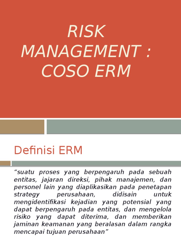 COSO ERM Framework: Principles and Components of Enterprise Risk ...