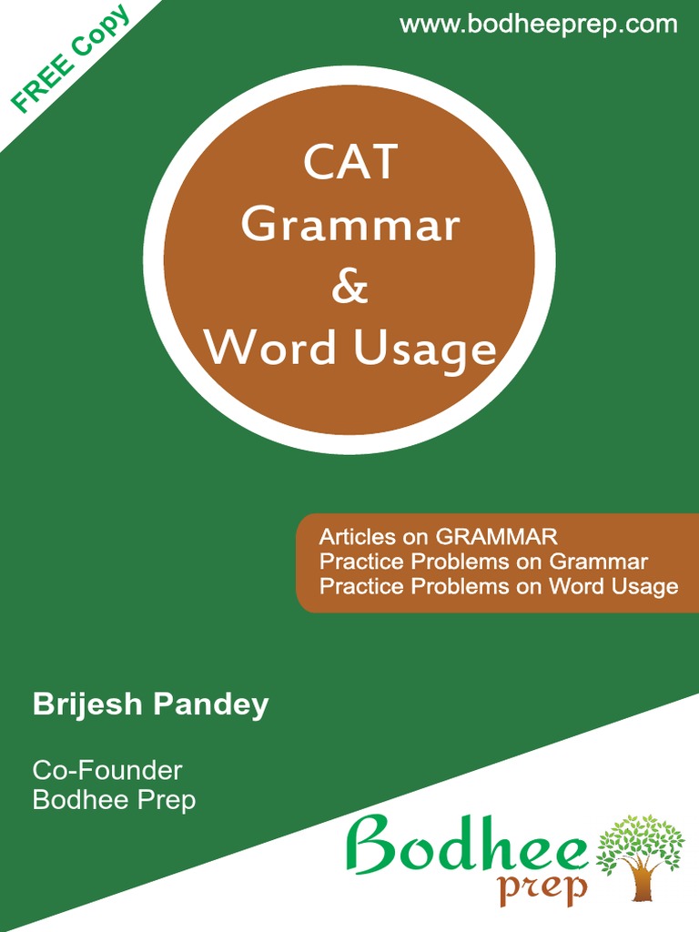 CAT Grammar and Word Usage by Bodhee Prep-150 Pages | Pronoun ...